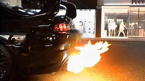Burnouts and Flames - Toyota Supra in London - YouTube