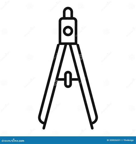 Black Line Drawing Of A Compass Divider Stock Vector Illustration Of Engineering Compass