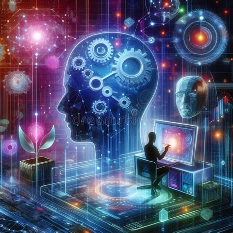 Abstract Illustration Of A Machine Learning Process Featuring