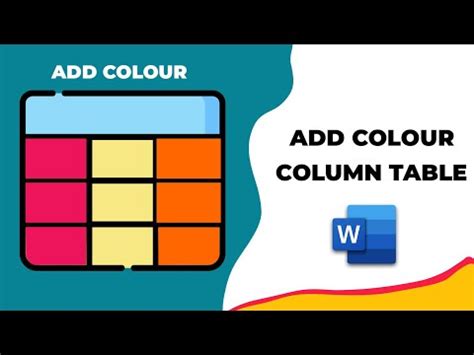 How To Add Color To Column Of A Table In Word The Graphic Home