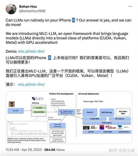 陈天奇等人新作 Mlc Llm 能在任何设备上编译运行大语言模型,如何理解这一技术?有哪些应用场景? 知乎 陈天奇等人新作 Mlc Llm 能在任何设备上编译运行大语言模型,如何理解这一技术?有哪些应用场景? 知乎