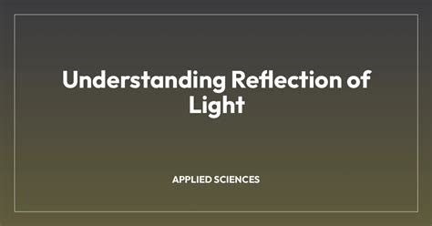 Understanding Reflection Of Light • Bns Institute
