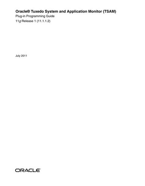 pdf oracle® tuxedo system and application monitor …® tuxedo system