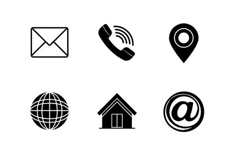 Contact Icons Set Phone Email Location More 57988145 Vector Art At Vecteezy