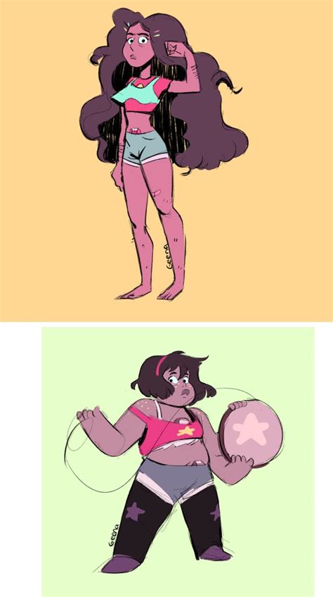 Two Different Cartoon Characters One In Pink And The Other In Blue
