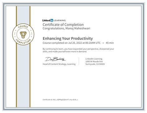 Manoj Maheshwari On Linkedin Certificate Of Completion