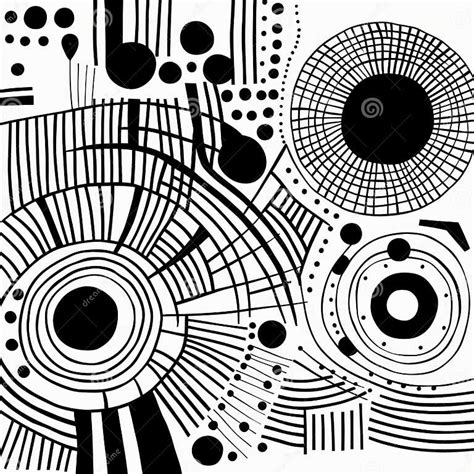 Abstract Circle Doodle Poster With Bold Patterns And Typography Stock