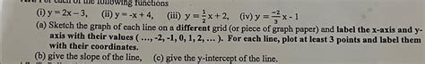 i y 2x 3 ii y x 4 iii y 12x 2 iv y 23x 1 a