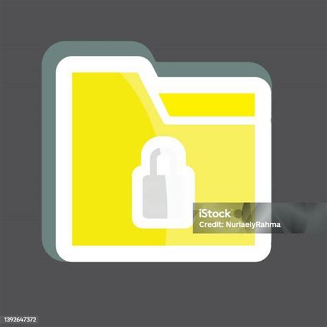 스티커 잠긴 폴더 사용자 인터페이스 기호에 적합합니다 편집 가능한 간단한 디자인 디자인 템플릿 벡터 간단한 기호 그림 가상현실에