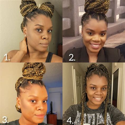 4 Ways To Style Your Braids Braided Hairstyles Braids Natural Hair Styles