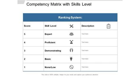 Competency Matrix With Skills Level Ppt Powerpoint Presentation Inspiration Good