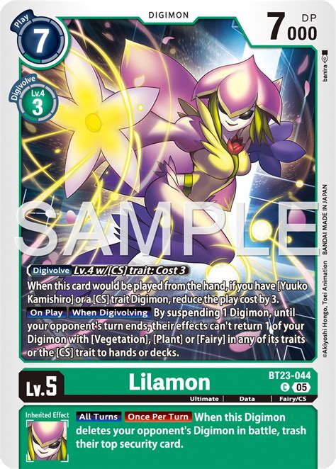 Lilamon And Rosemon Previews For Digimon Card Game Booster Set 23 With