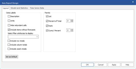 sorting and filtering the pareto output forecast pro