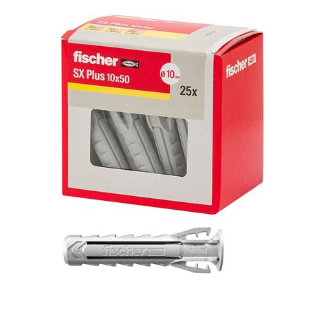 Set Di Tasselli Fischer Sx Plus 10x50 Y In Nylon Ø 10 Mm 25 Pezzi