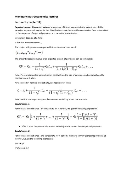 Monetary Macroeconomics Lectures Monetary Macroeconomics Lectures Lecture 1 Chapter 14