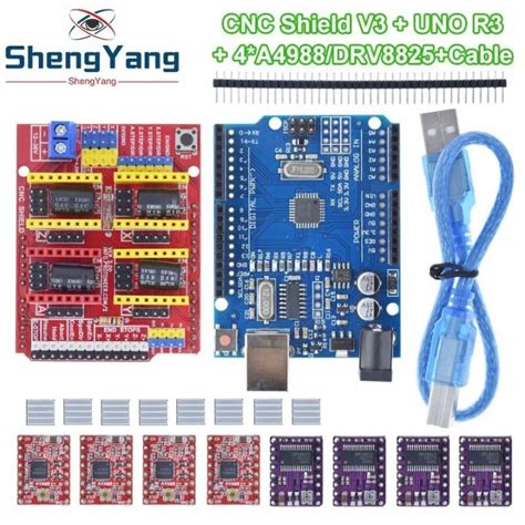cnc shield v3 engraving machine 3d printe 4pcs drv8825 or a4988 driver