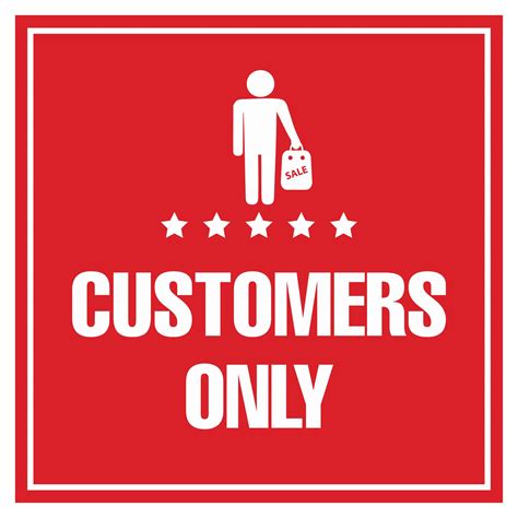 Signs Bylita Square Customers Only Sign Red Large