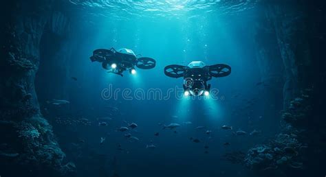 Ai Generated Underwater Drone Exploration Exploring The Ocean Depths
