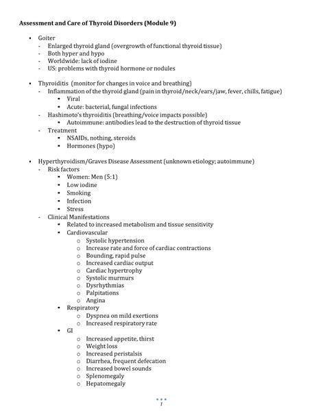 Nursing Assessment And Care Of Thyroid Disorders Module 9