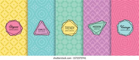 Vector Geometric Seamless Patterns Set Simple Stock Vector Royalty Free