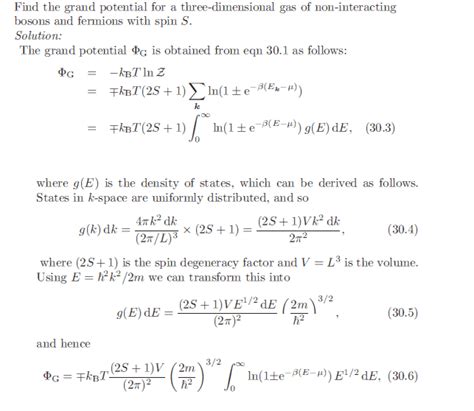 Partition Function Grand Potential