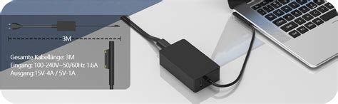 65w Surface Ladekabel Ladegerät 15v 4a Surface Netzteil Für Surface Pro