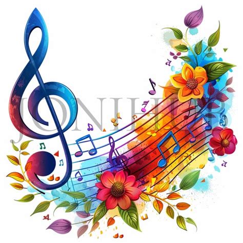 Colorful Musical Notes Clip Art