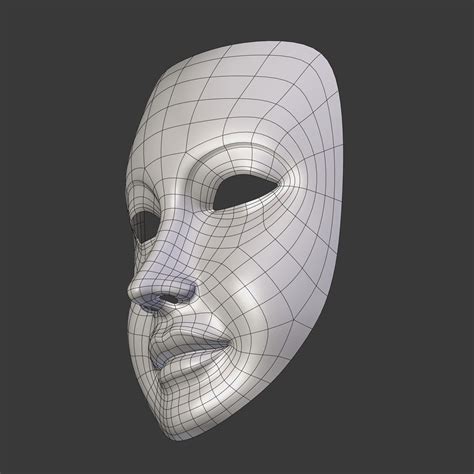 female theater mask with neutral expressions 3d model 10 3ds blend
