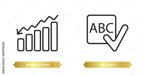 Two Editable Outline Icons From User Interface Concept Thin Line Icons Such As Decreasing Bars