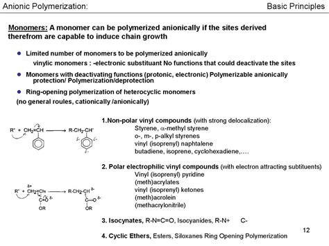 Anionic Polymerization Online Presentation
