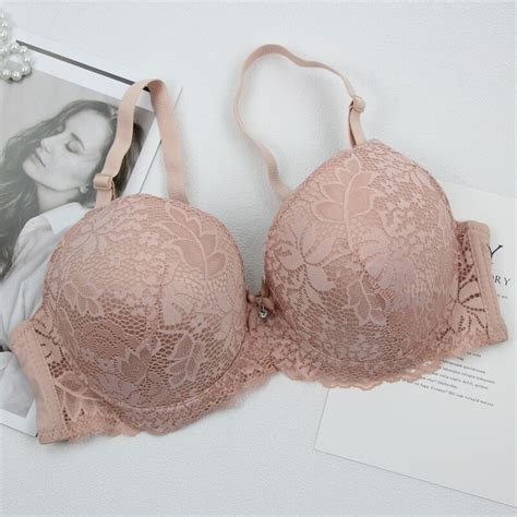 Sexy Lace Plus Size Bra Ladies Sexy Lace Padded Push Up Lace Bra 36 44
