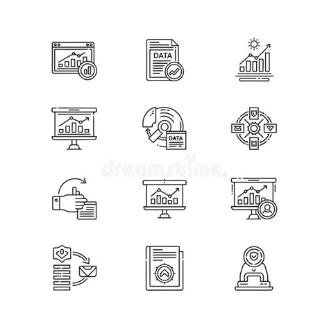 Vector Art Of Data Analysis And Reporting Icons For Business Intelligence And Strategic