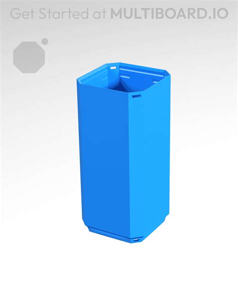 1x1x2 Simple Walls Standard Click In Multibin Shell Extension 3d