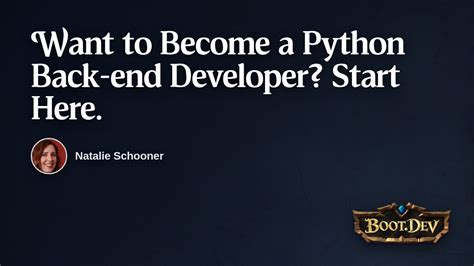 Want To Become A Python Back End Developer Start Here Bootdev