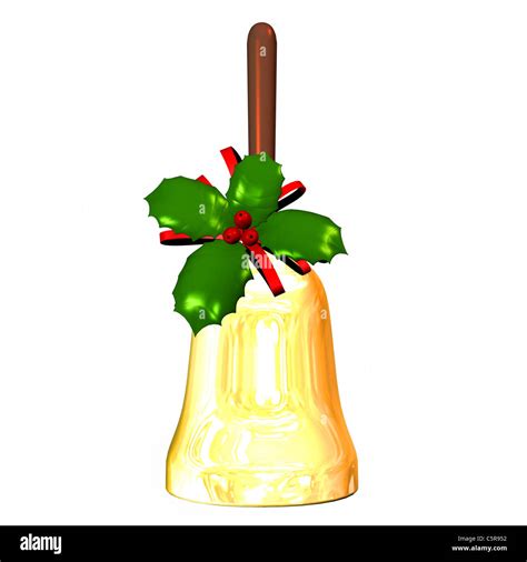 Illustration Of A Christmas Bell Isolated On A White Background Stock