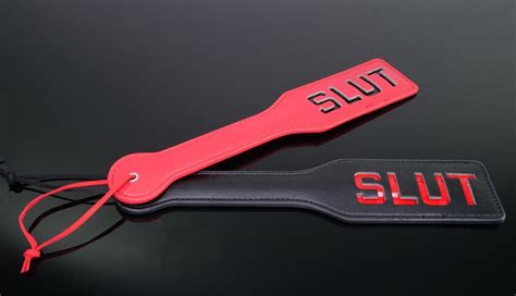 Slut Impression Paddle In Pu Leather Etsy