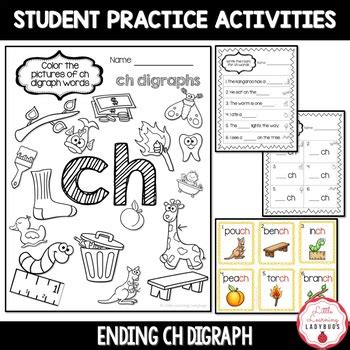 Ending Ch Digraph Phonics Posters Activities And Worksheets Tpt