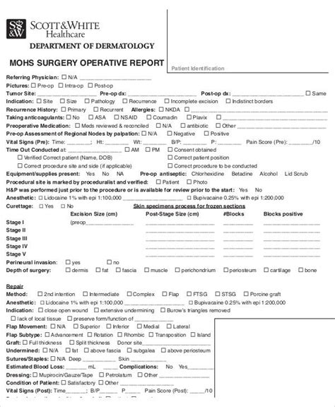 Operative Report Template 2 Templates Example Templates Example