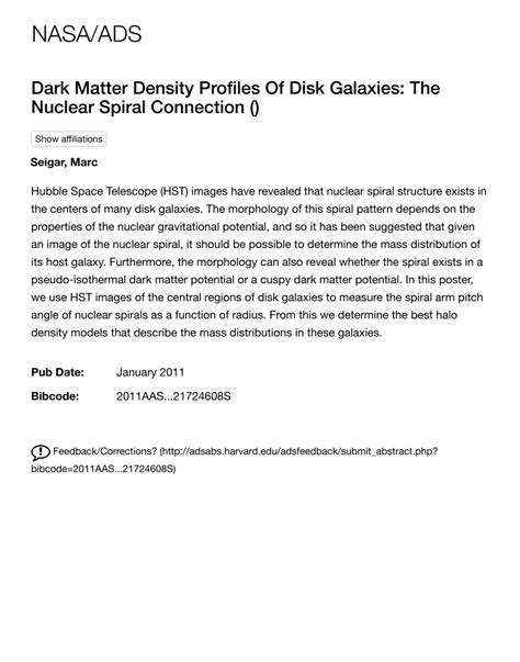 Pdf Dark Matter Density Profiles Of Disk Galaxies The Nuclear Spiral Connection