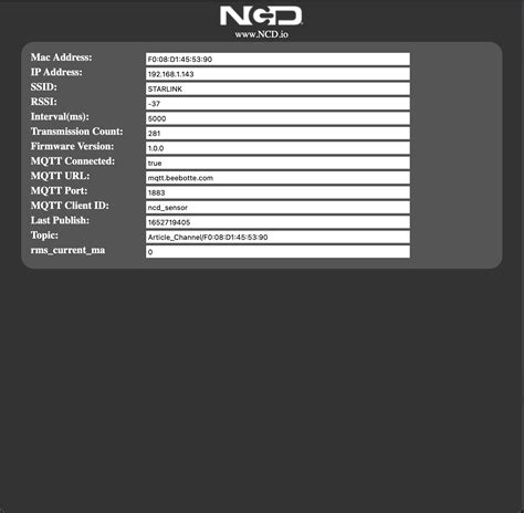 WiFi MQTT Current Monitor Sensor User Guide NCD Io