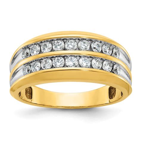 10k Yellow Wrhodium Ibgoodman With White Rhodium Mens Polished Two R