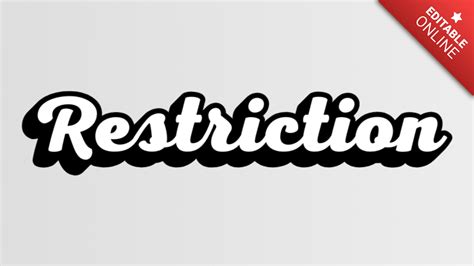 restriction text effect generator