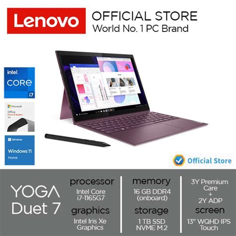 Jual Lenovo Yoga Duet Itl Core I G Gb T Ssd Iris Xe Graphics Orchid Di Seller