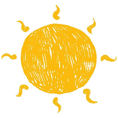 Sun Element Isolated On White Background Cute Nature Summer Element Sun Heat Icon With Rays