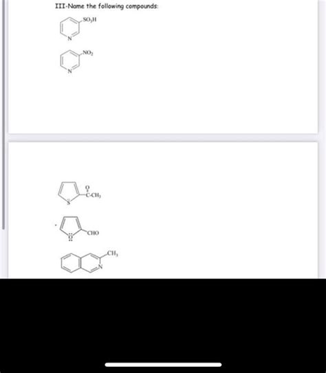 Solved Iii Name The Following Compounds Soh Cho Ch