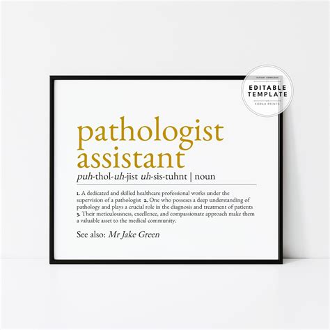 Editable Custom Pathologist Assistant Definition Pathologist Assistant Appreciation T For