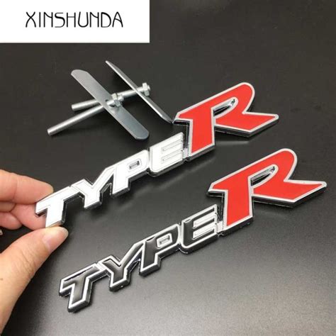 Xsd 3d Metal Type R Typer Logo Front Grille Emblem Trunk Rear Stickers