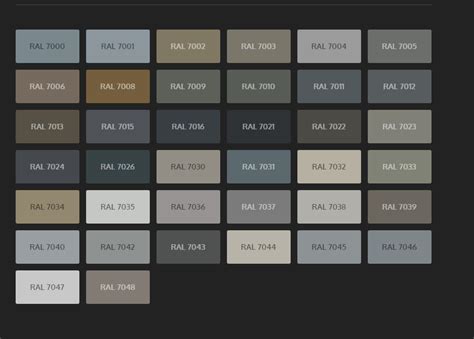 Ral Greys Chart Ral Color Chart Ral Colours Grey Ral Colours