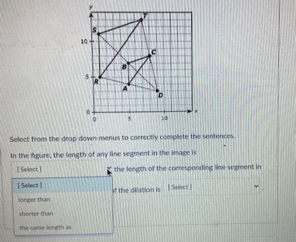 Solved: y Select from the drop down menus to correctly complete the sentences. In the figure ...