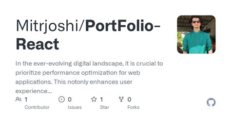 Github Mitrjoshi Portfolio React In The Ever Evolving Digital Landscape It Is Crucial To